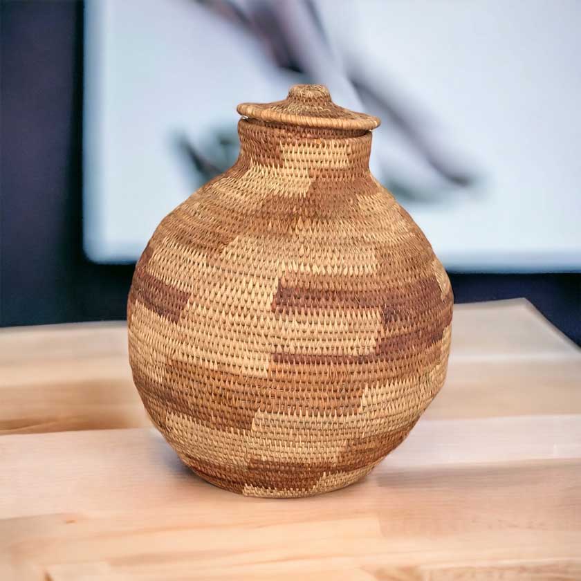 Vintage Botswana Handwoven Basket | African Artistry for Your Home ...