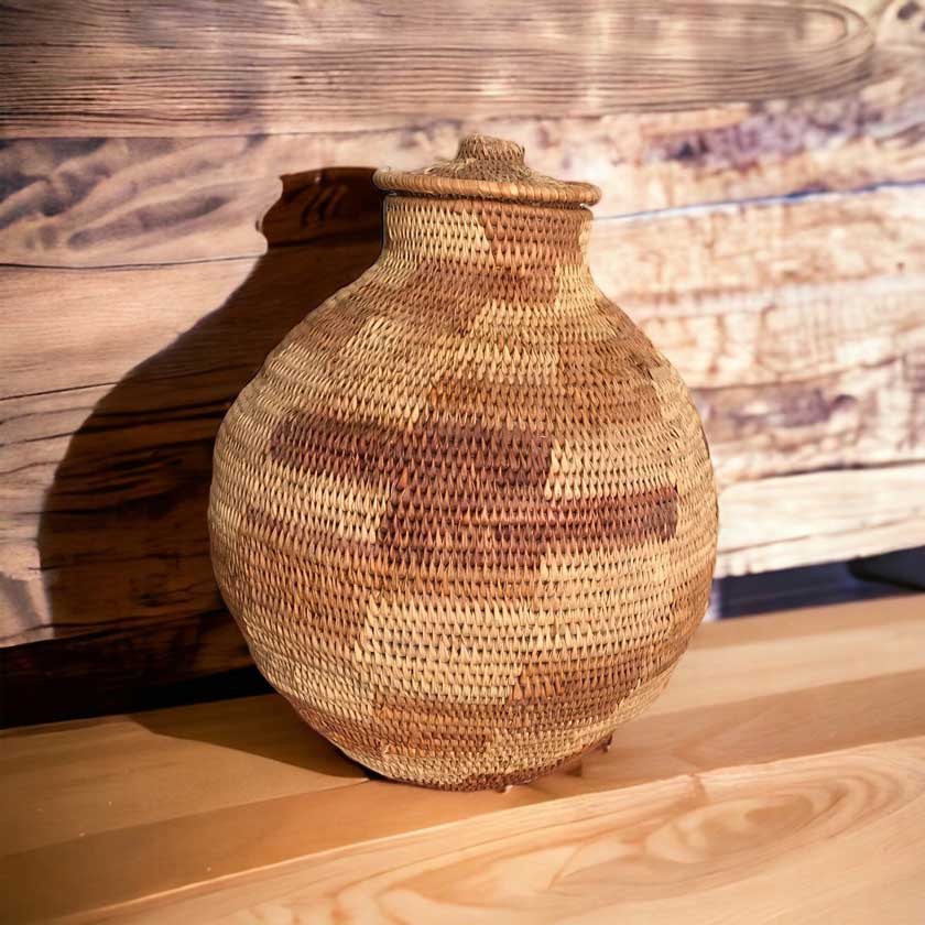 Vintage Botswana Handwoven Basket | African Artistry for Your Home ...